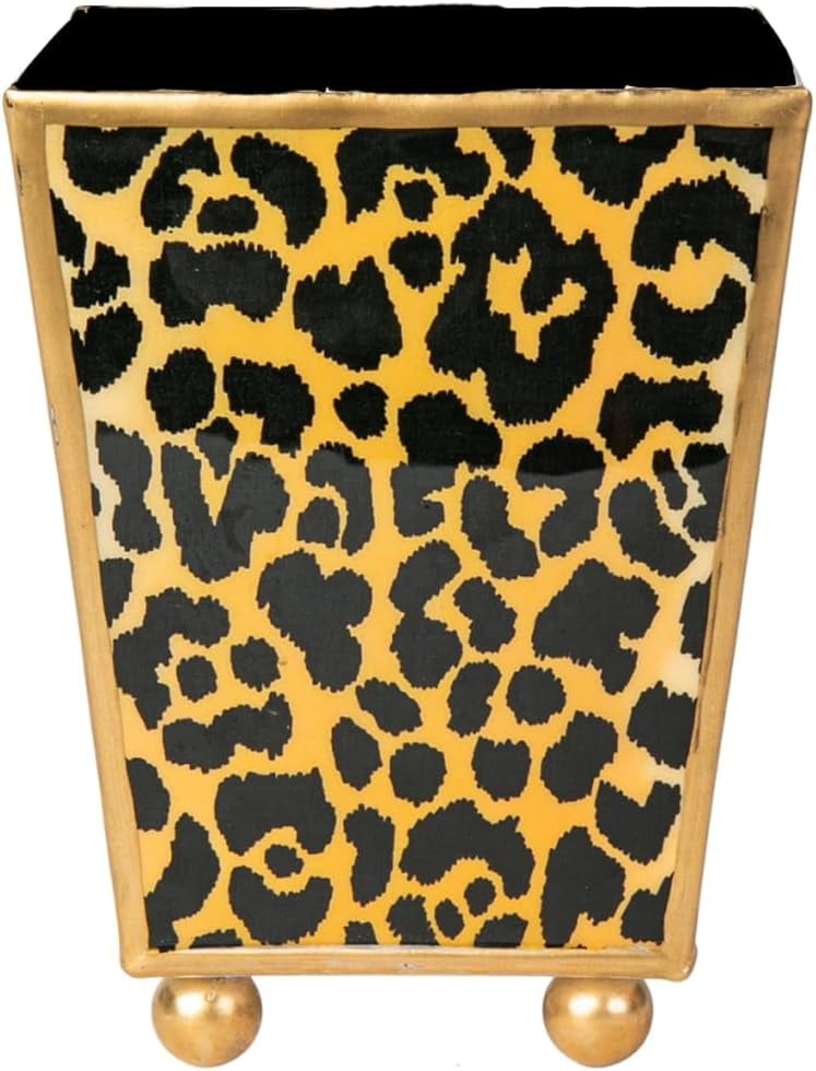 Jaye's Studio Leopard Spots Decorative Square Cachepot & Planter, Gold ...