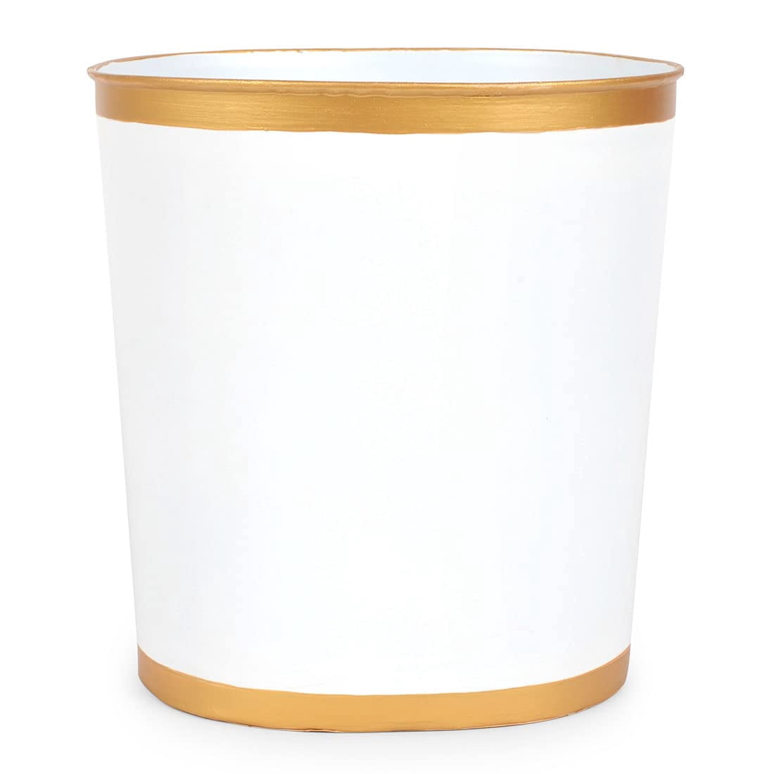Jaye's Studio Mattie Decorative White and Gold Bathroom Trash Can ...