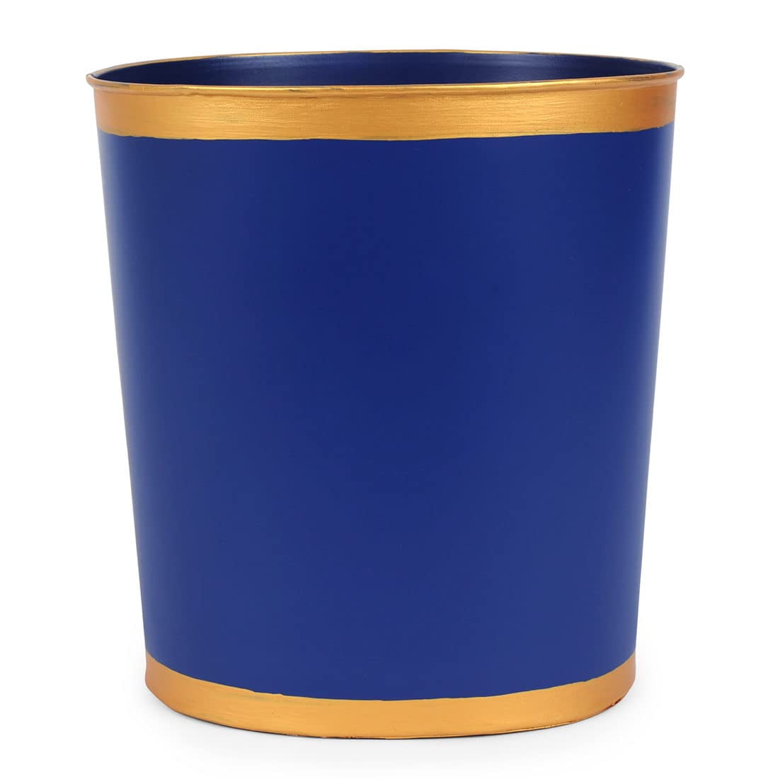 Jaye's Studio Mattie Line, Oval Wastebasket & Garbage Bin, Gold Trim ...