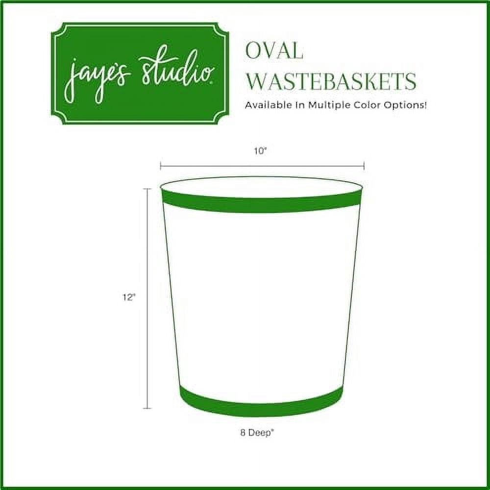 Jaye's Studio Mattie Line, Oval Wastebasket & Garbage Bin, Gold Trim ...