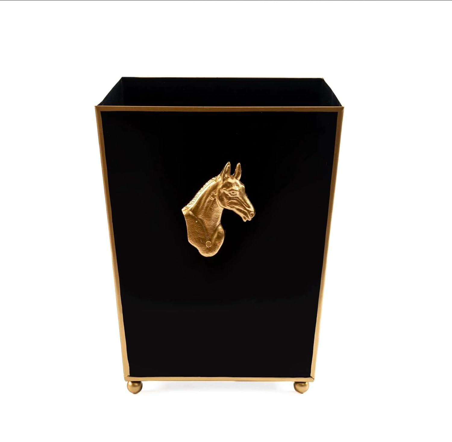 Jaye's Studio Regency Line, Square Wastebasket & Garbage Bin, Gold Trim ...