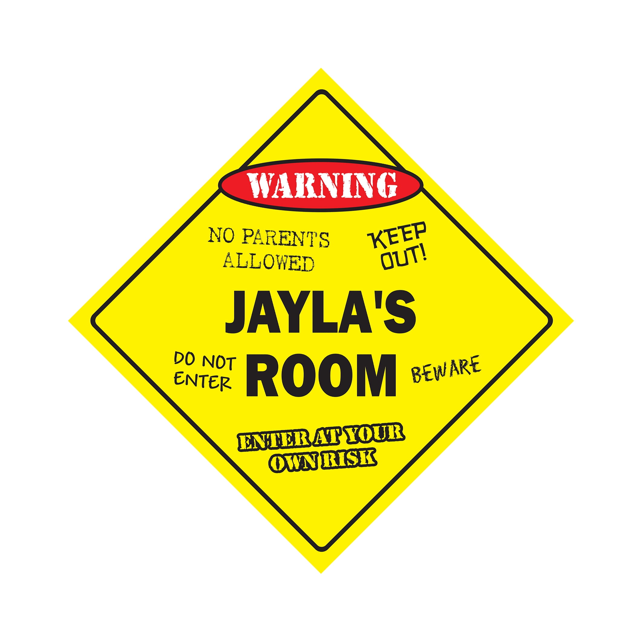 Jayla's Room Sign Crossing Zone Xing | Indoor/Outdoor | 20" Tall kids ...