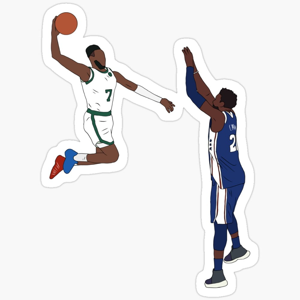Jaylen Brown "Dunk" On Joel Embiid Sticker Phone Decal Water Bottle ...