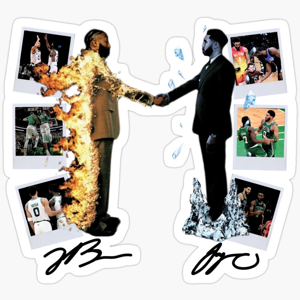 Jaylen Brown & Jayson Tatum Fire And Ice Sticker Phone Decal Water ...