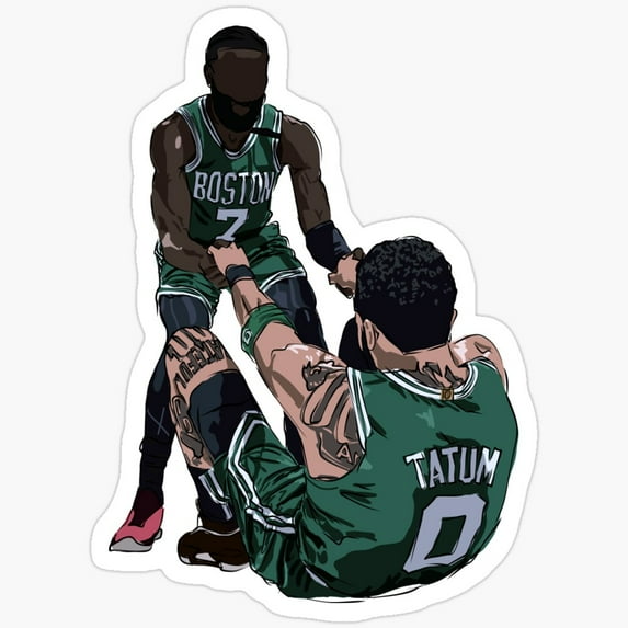 Jaylen Brown & Jayson Tatum Sketch Sticker Phone Decal Water Bottle ...