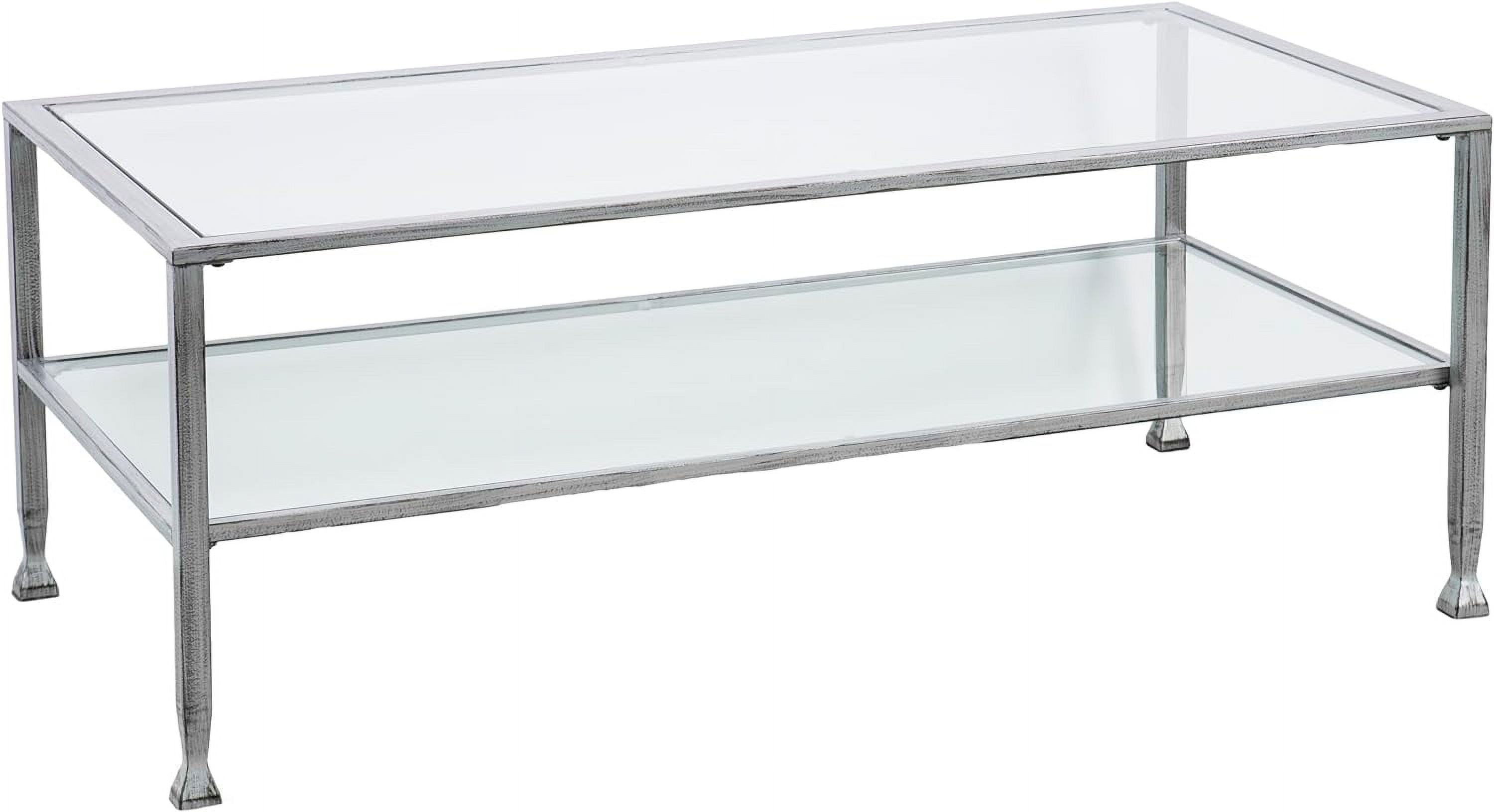Jaymes Rectangular Open Glass Shelf 27" Cocktail Table - Walmart.com