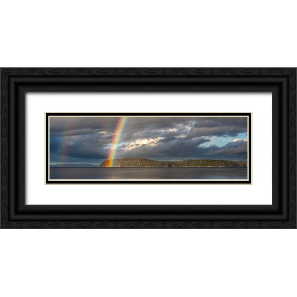 Jaynes Gallery 18x8 Black Ornate Wood Framed with Double Matting Museum Art Print Titled ...