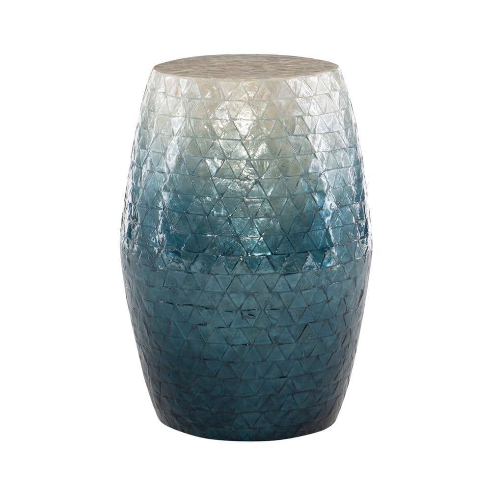 Jaynie White to Blue Ombre Capiz Shell Modern Drum Table - Walmart.com