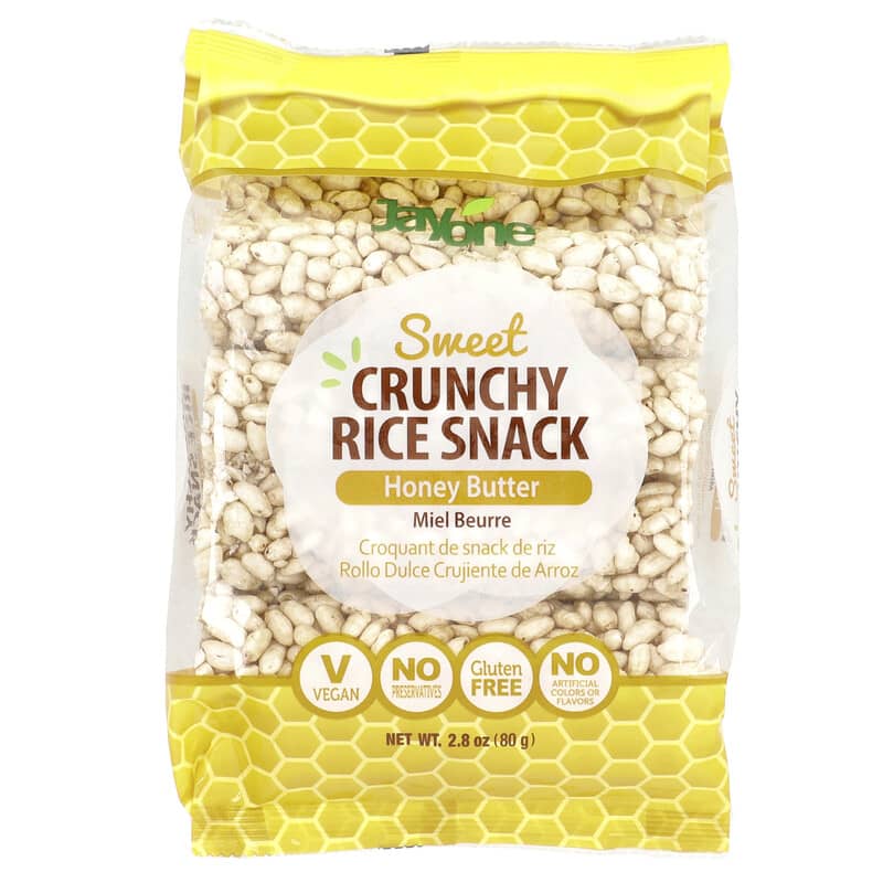Jayone, Sweet Crunchy Rice Snack, Honey Butter, 2.8 oz Pack of 4 ...