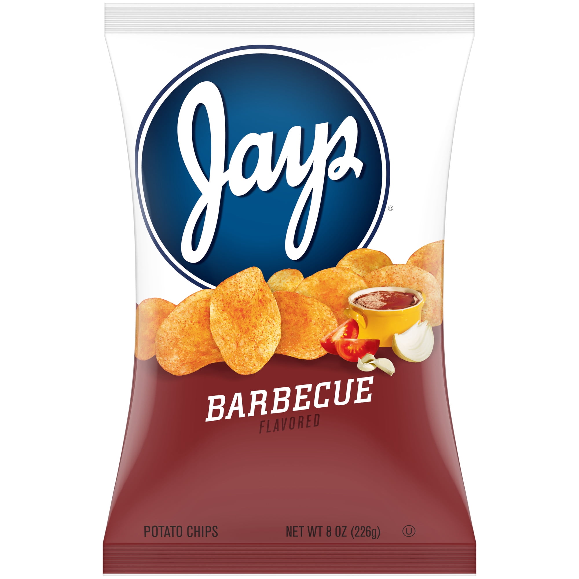 Jays Barbecue Flavored Potato Chips 8 oz Bag Crispy Savory Salty Snack ...