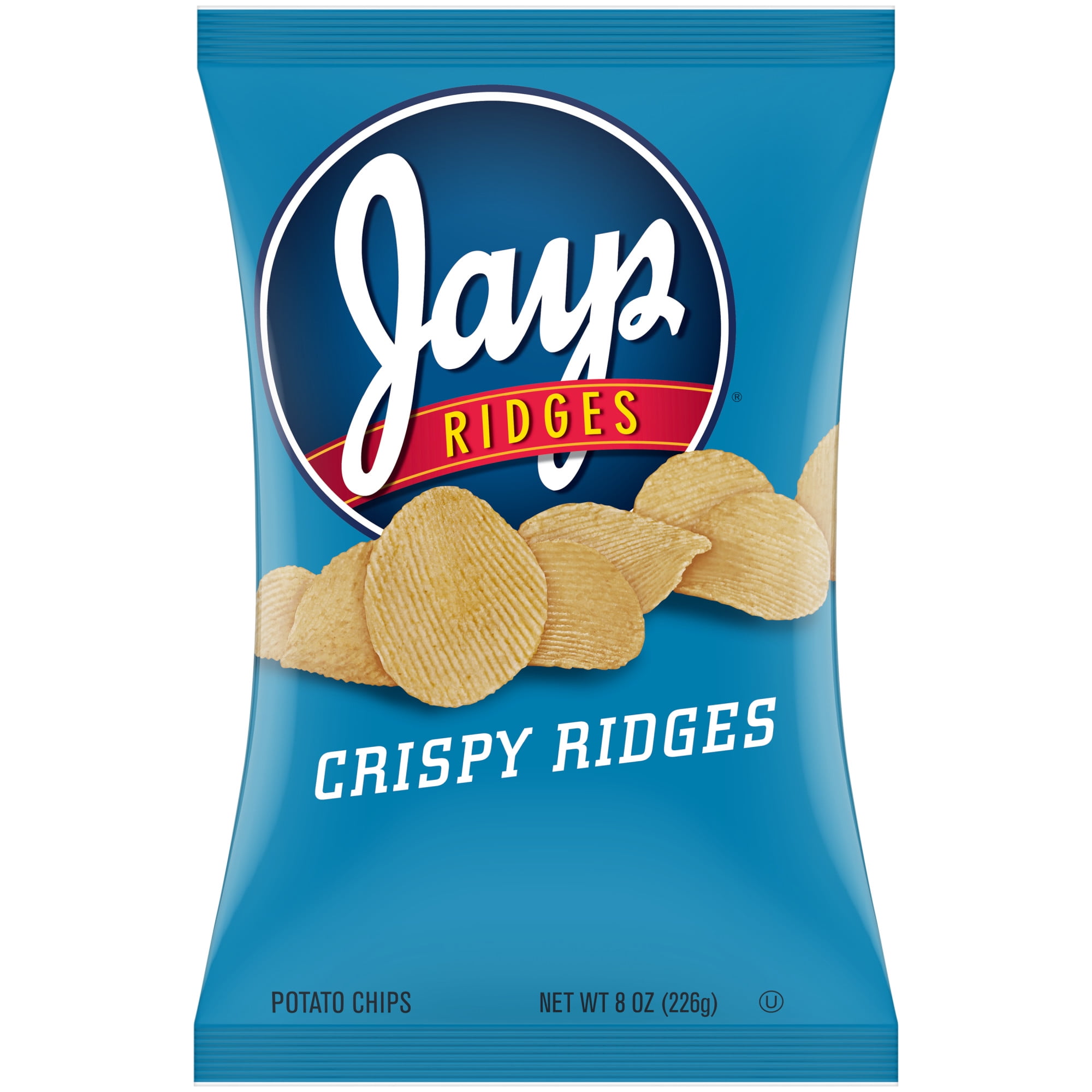 Jays Crispy Ridges Potato Chips, 8 oz Bag - Walmart.com