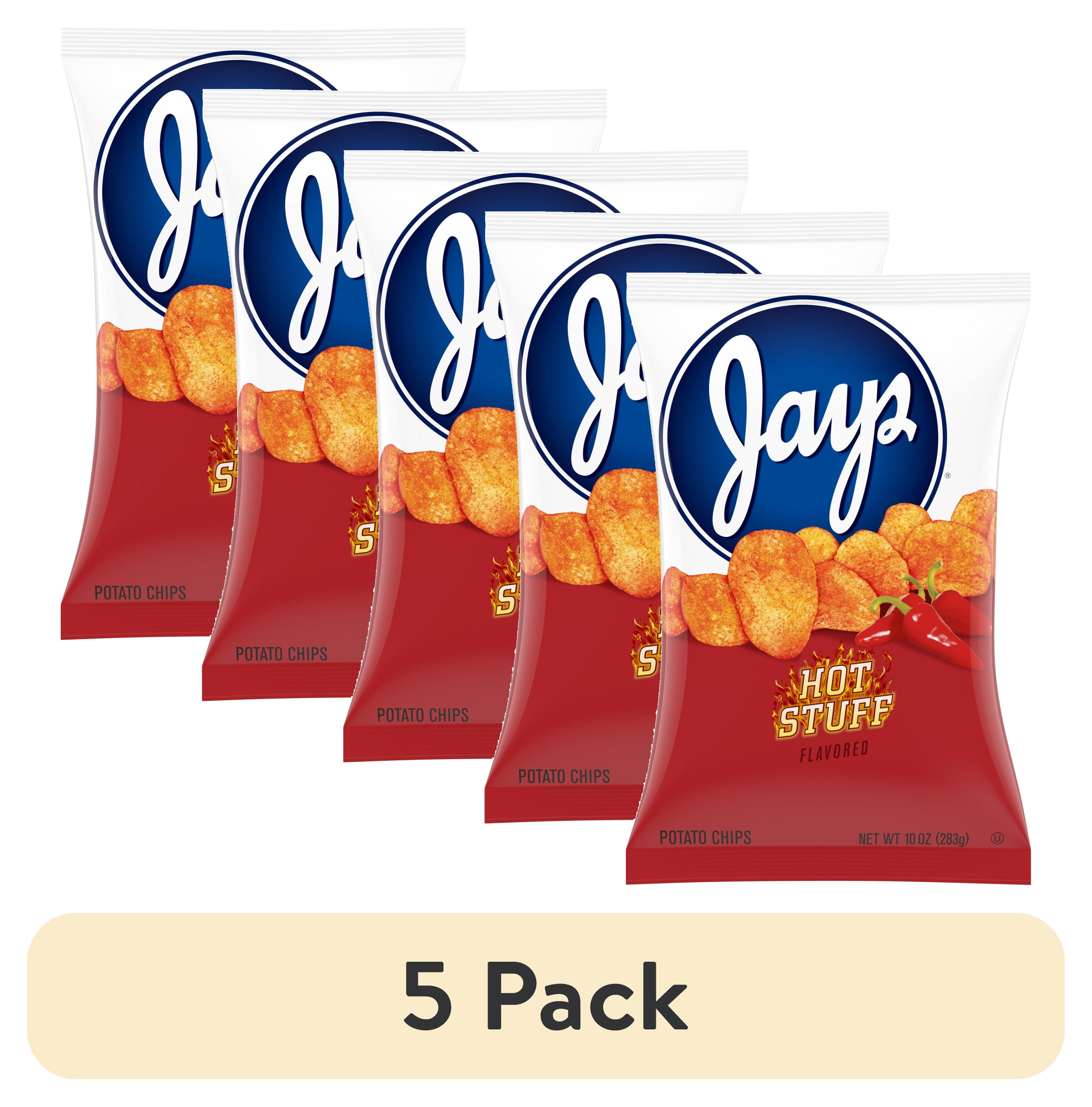 (5 pack) Jays Potato Chips, Hot Stuff, 10 oz Bag - Walmart.com