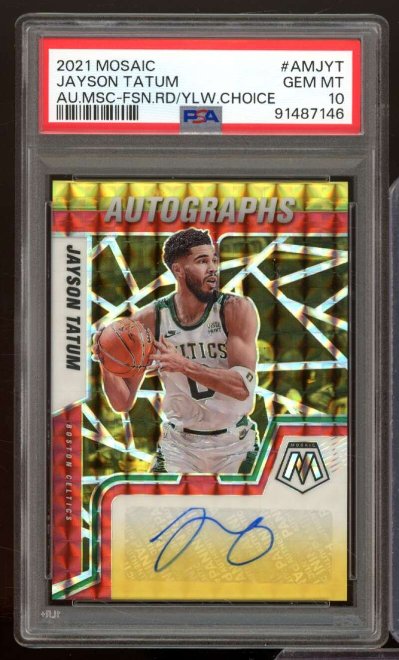 Jayson Tatum 2021-22 Mosaic Auto Fusion Yellow Choice (pop 3) #Amjyt ...