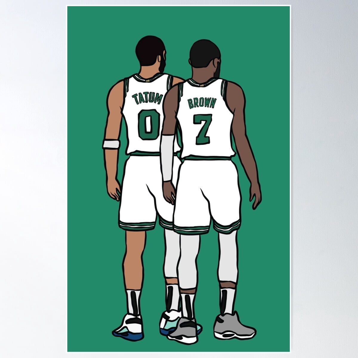 Jayson Tatum And Jaylen Brown Back-To Poster Wall Art, Modern Wall ...