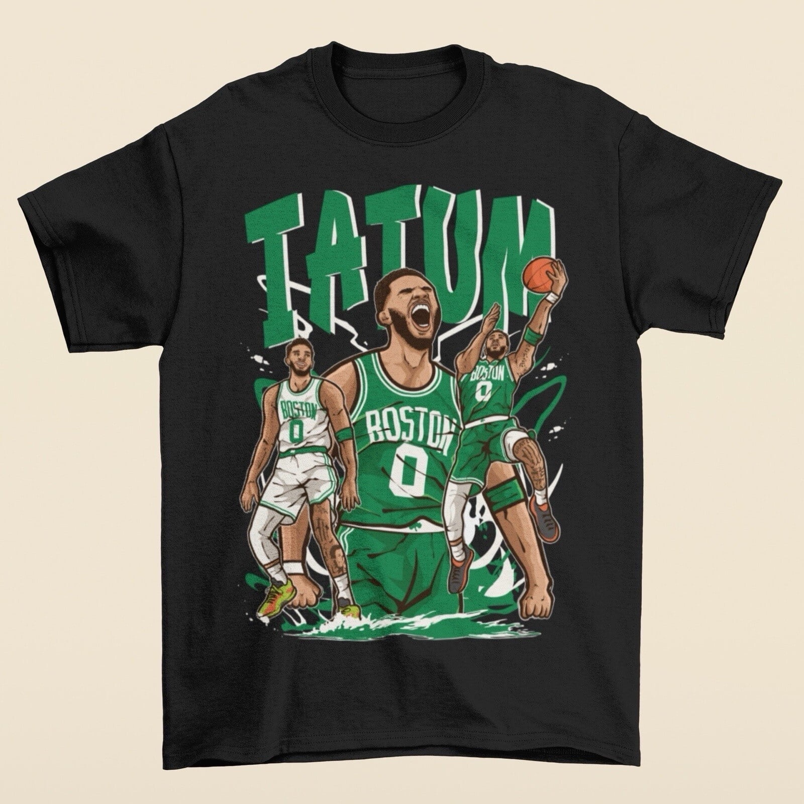 Jayson Tatum Cartoon Style Boston Basketball T-Shirt - Walmart.com