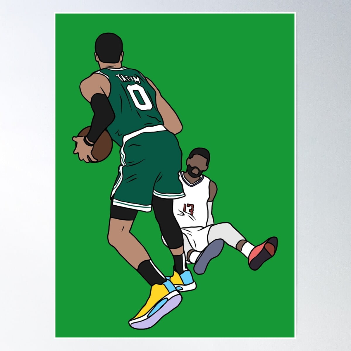 Jayson Tatum Crosses Over Paul George Poster Wall Art, Modern Wall ...