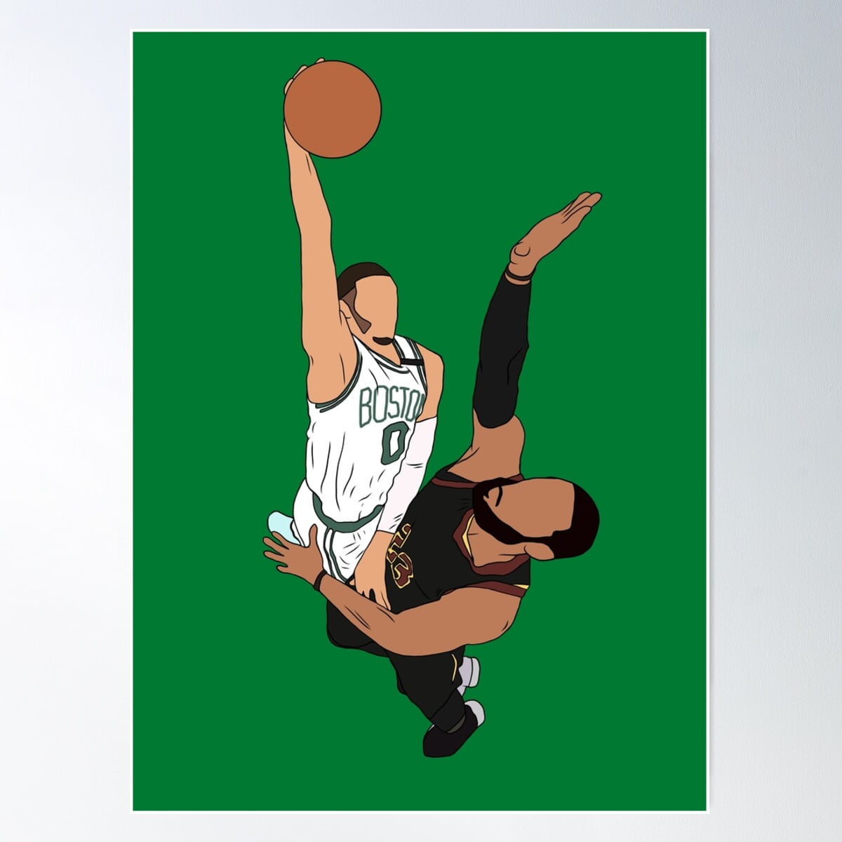 Jayson Tatum Dunks On Lebron Poster Wall Art, Modern Wall Decor, 24x36 ...