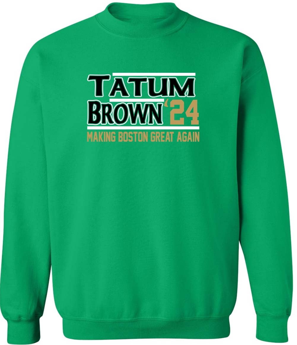Jayson Tatum Jaylen Brown 2024 Boston Crew Neck Sweatshirt - Walmart.com