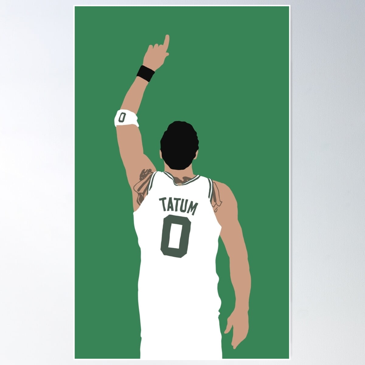Jayson Tatum Pointing Up (White) Poster Wall Art, Modern Wall Decor For ...