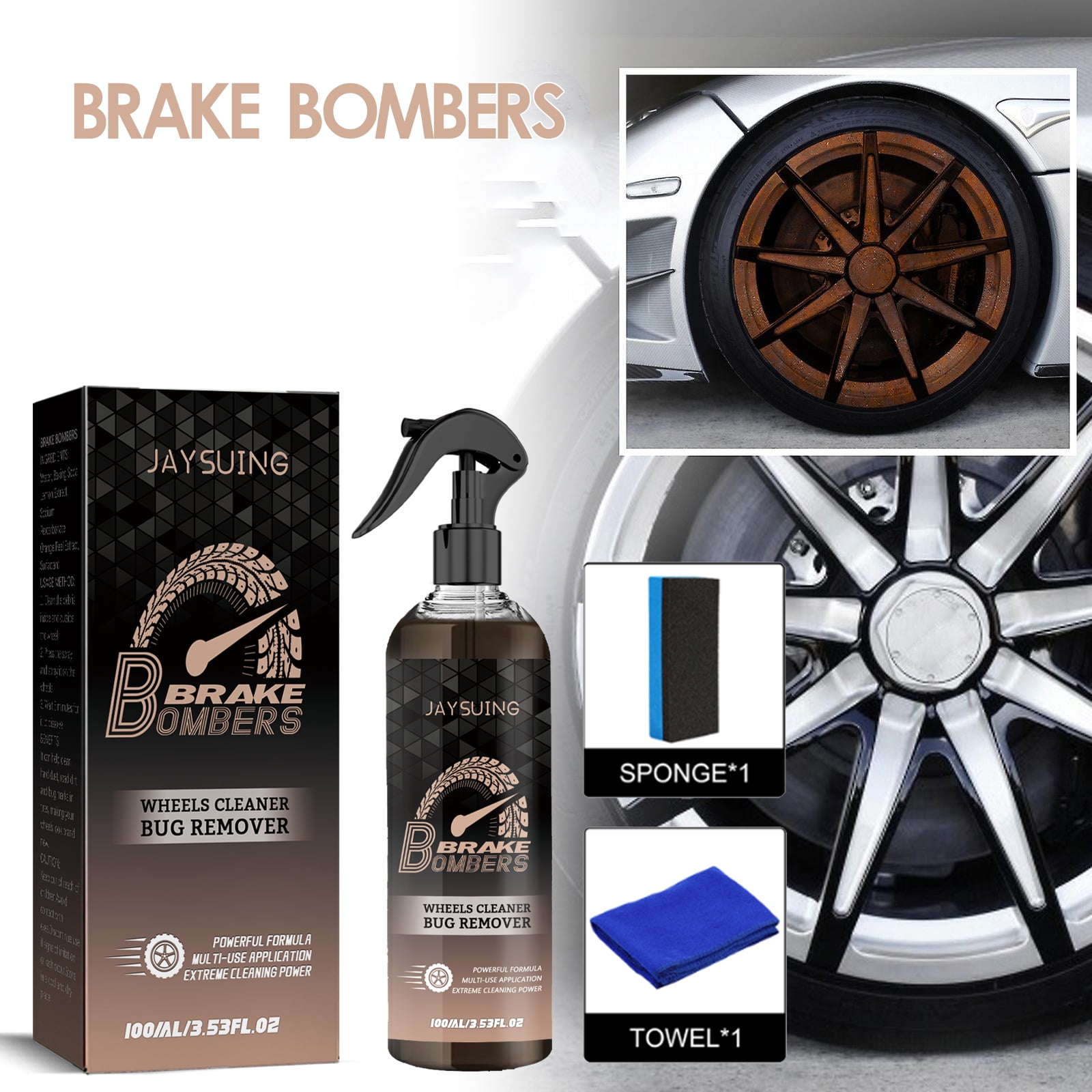 Jaysuing Car Brake Cleaner, Brake Disc Parts Wheel Hub Decontamination ...