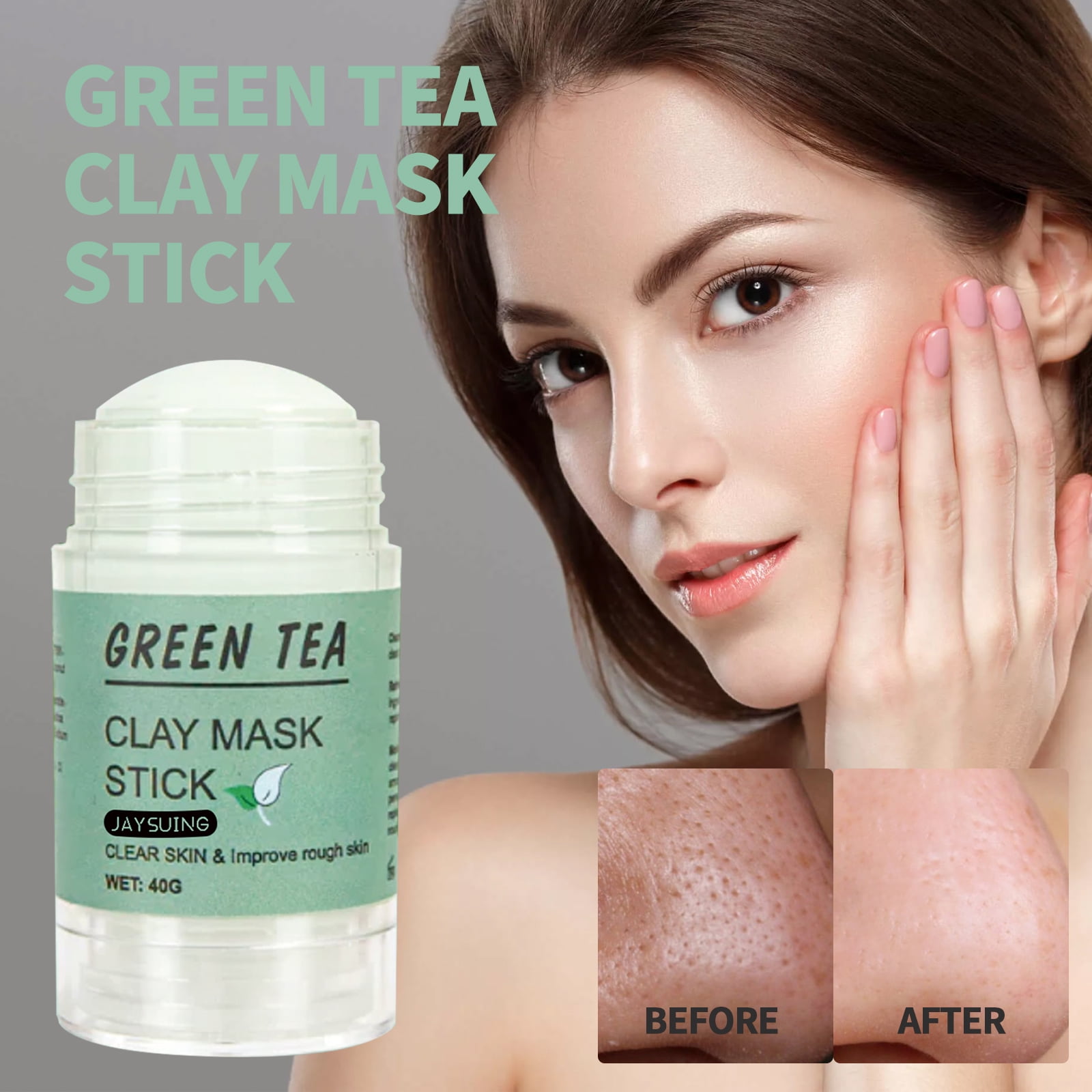 Jaysuing Green Tea Clay Mask Stick Cleansing, Tightening, Pore ...