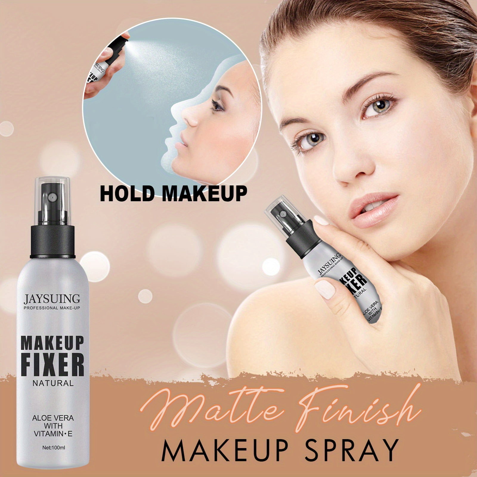 Jaysuing Makeup Fixer, Waterproof Non-Peeling Long-lasting Setting ...