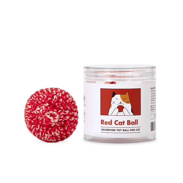 Jayu Pet, Red Cat Ball I Handmade Silvervine Ball Toys for Indoor Cats ...