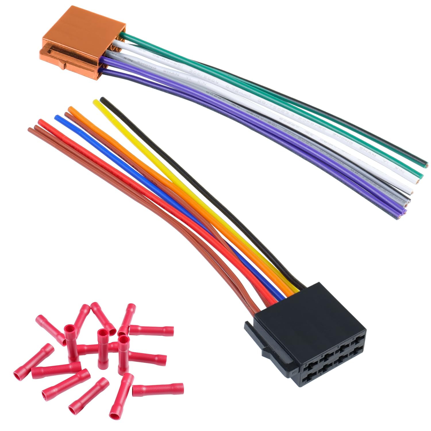 Jayubien Car Radio Stereo Wiring Harness Adapter,16Pin ISO Radio Wire ...
