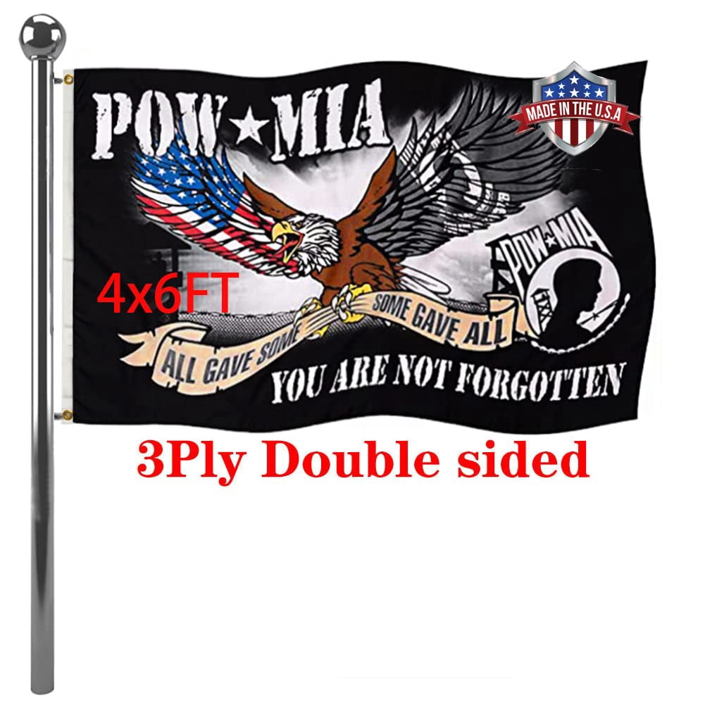 Jayus Eagle Pow Mia Flag Double Sided 4x6 Outdoor-Vivid Colors ...