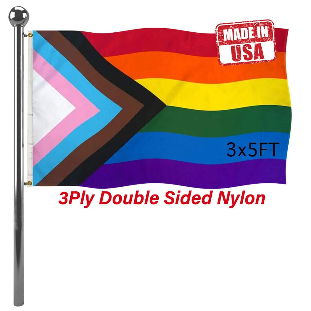 Jayus Inclusive Progress Pride Rainbow Flags 3x5 Outdoor- Heavy Duty ...