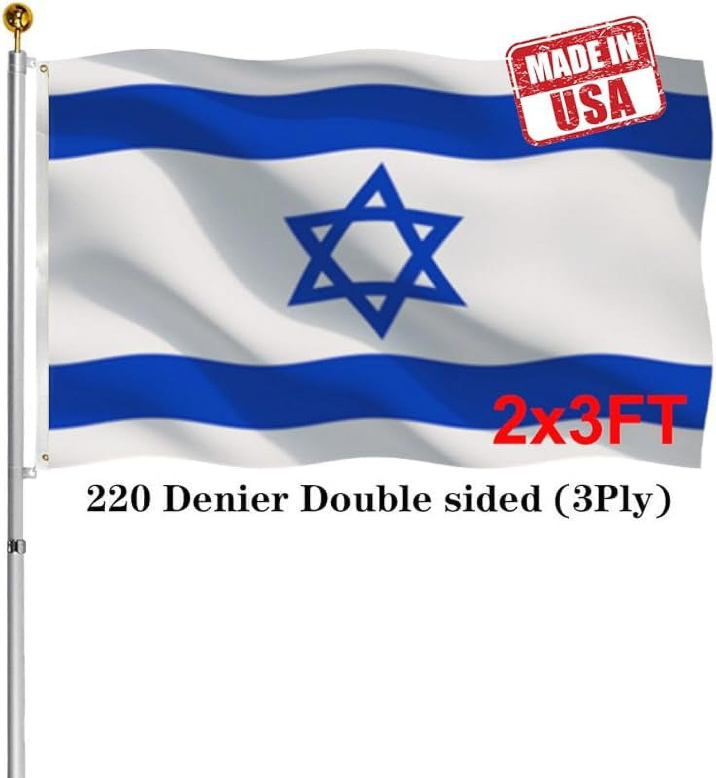 Jayus Israel Flags 2x3 Outdoor Double Sided Heavy Duty Israeli National ...