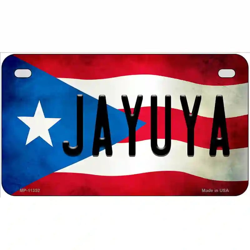 Jayuya Puerto Rico Flag License Plate Metal Novelty 7" x 4" Motorcycle ...