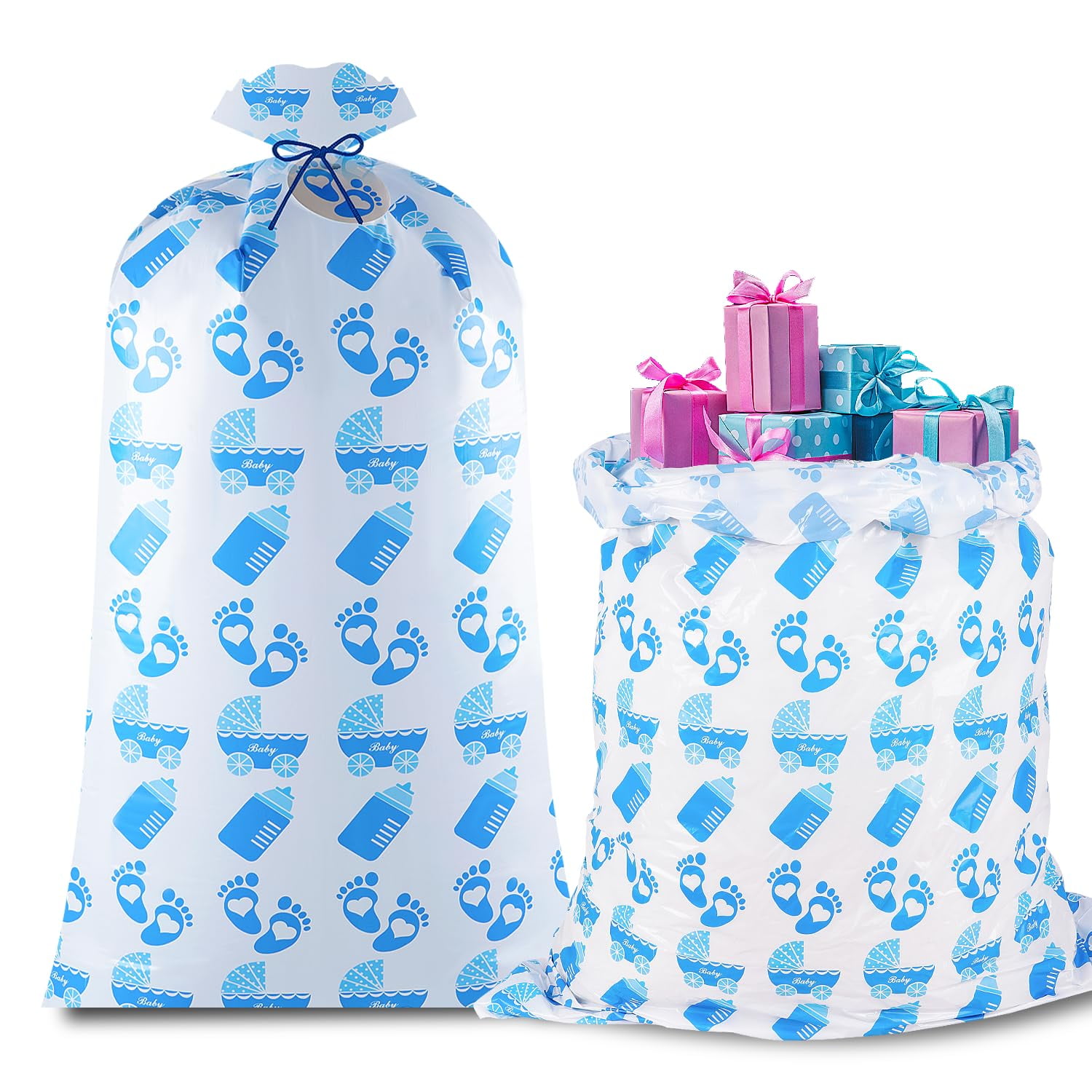 Jaywayang 2Pack 60" Extra RRF12 Large Plastic Gift Bags, Jumbo Baby ...
