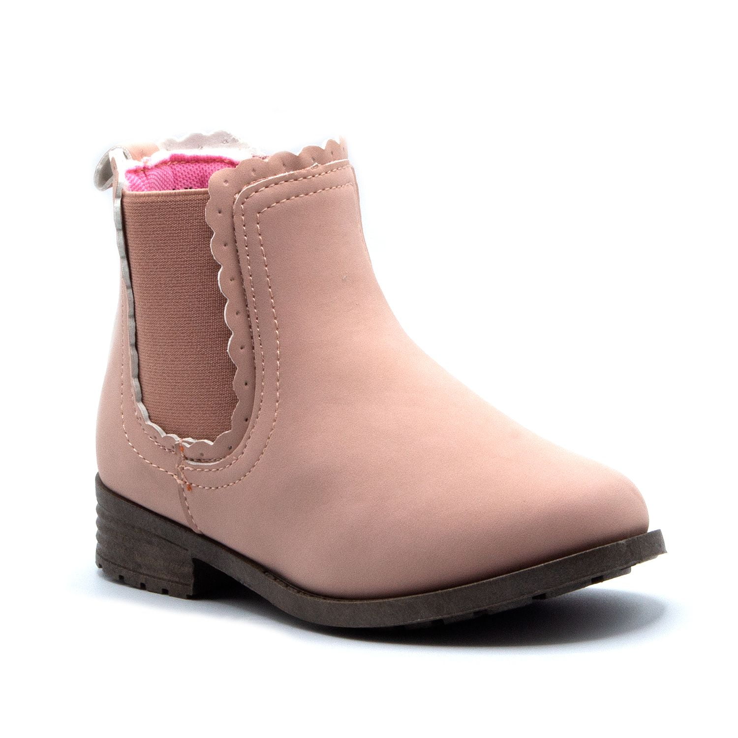 Jazamé Girls' Ankle High Zipped Suede Round Toe Dress Boots, Blush, 11 ...
