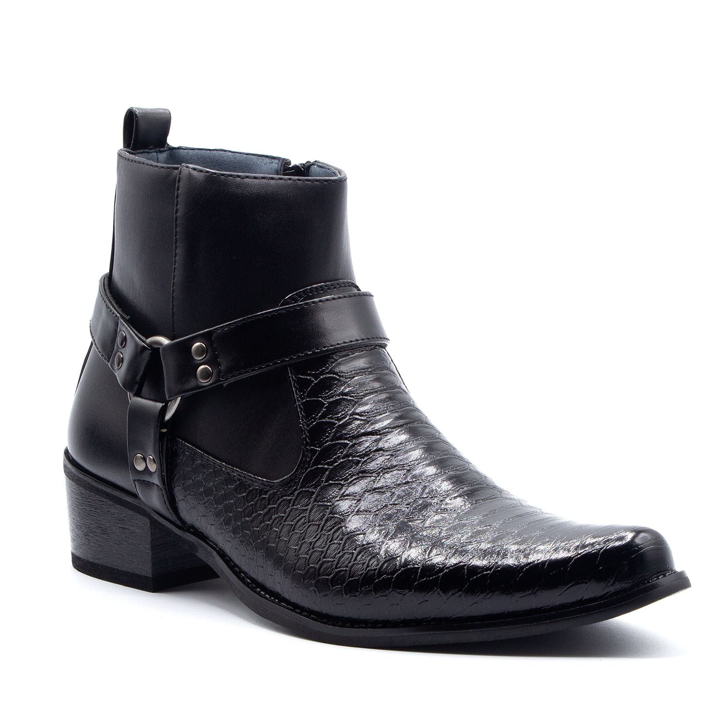 Jazamé Men's Leather Lined Snake Print Croco Design Western Cowboy ...