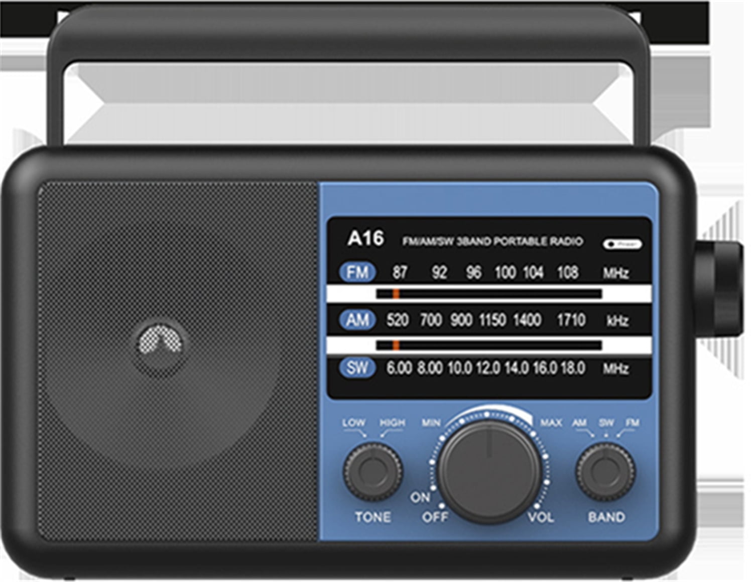 Jazmm Portable AM SW FM 3 Band Radio A16, AC/Battery Operated, Portable ...