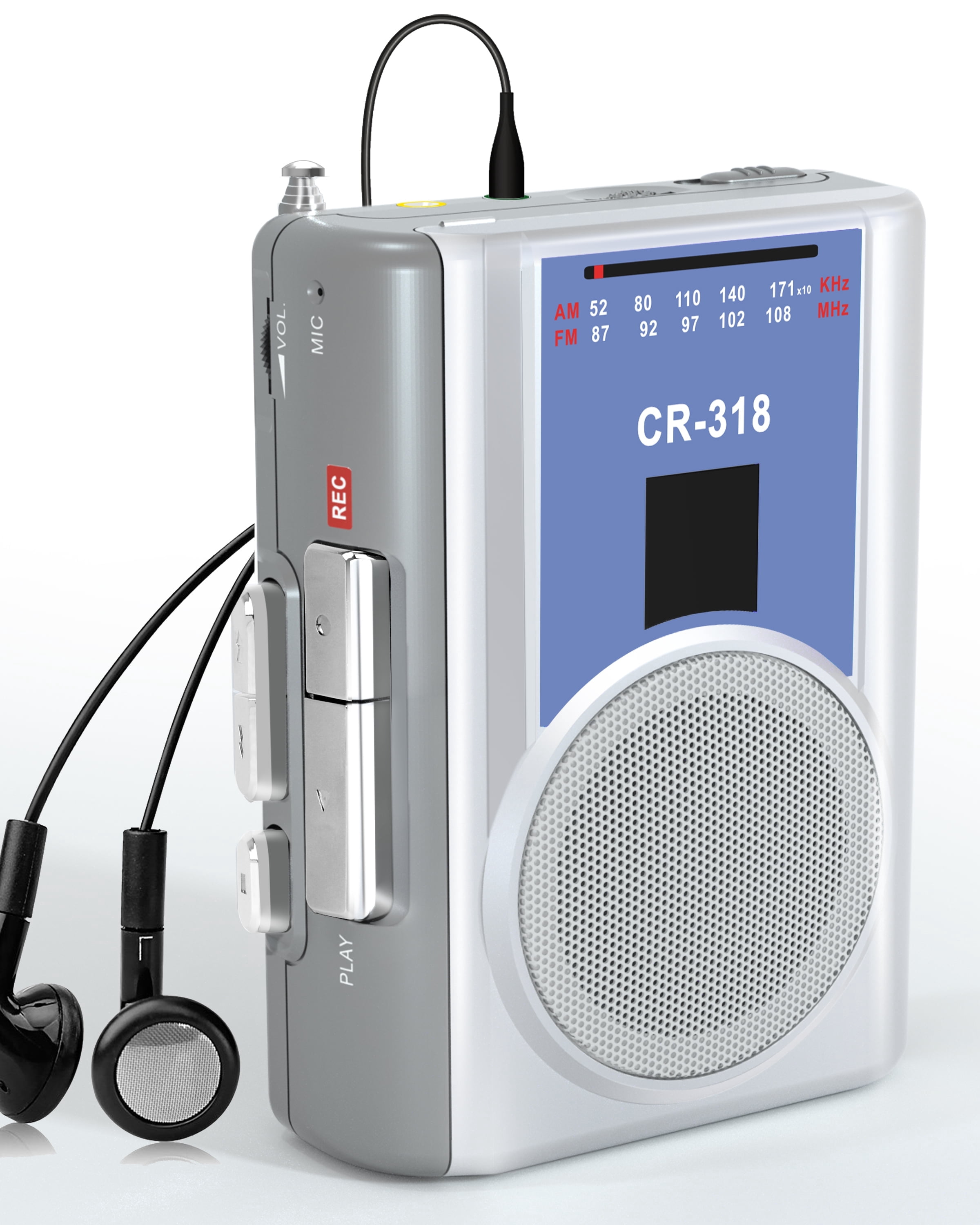 Jazmm Portable Cassette Recorder Player, Compact Vintage with AM/FM ...