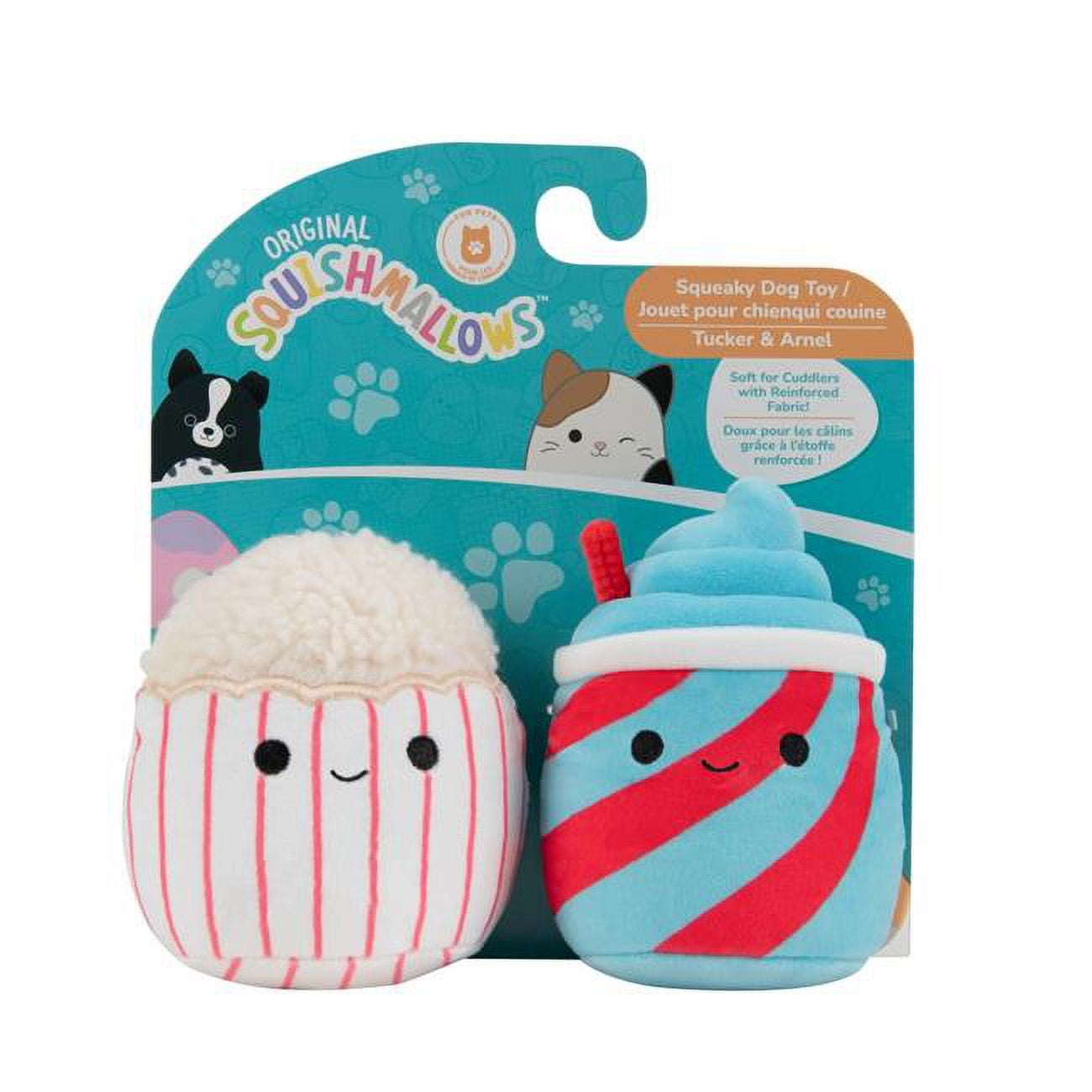 Jazwares 3.5 in. Squishmallows Snacks Squeaky Plush Dog Toy, Multi ...