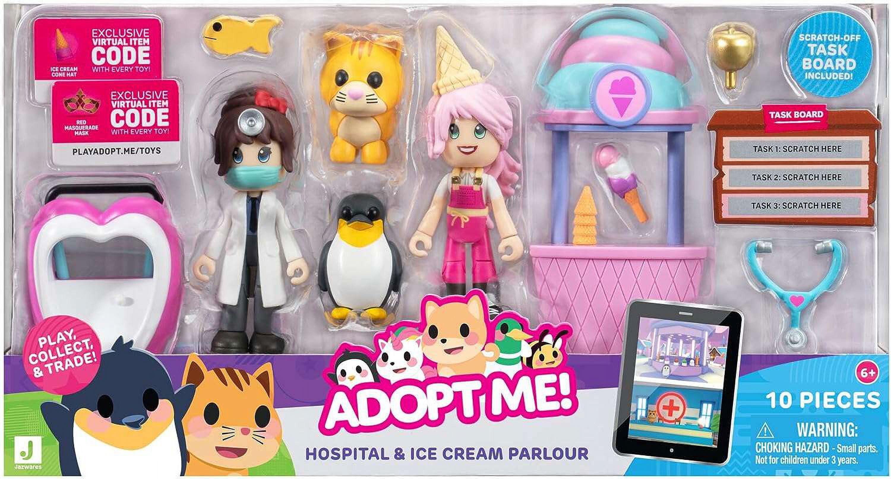 Jazwares Collectible Hospital & Ice Cream Parlour Friends, 2x Virtual ...
