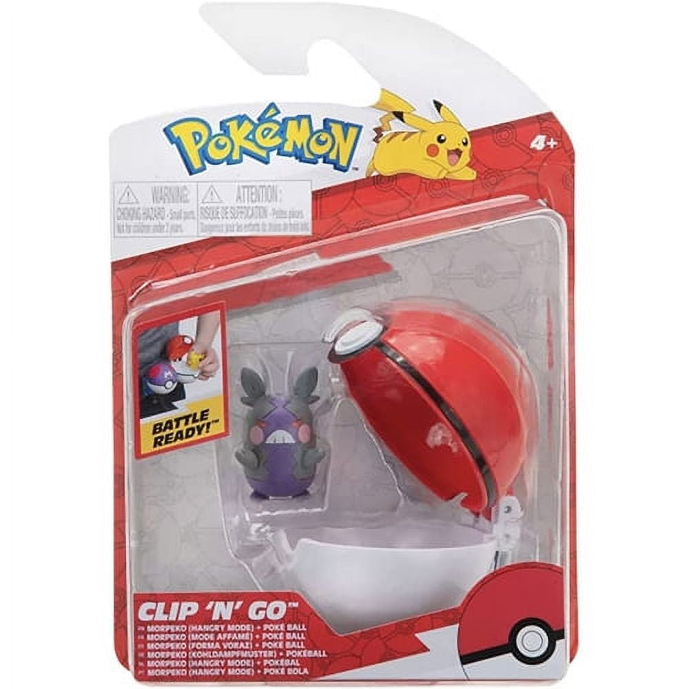 Jazwares - Pokemon Clip 'N' Go Poke Ball & Figure - MORPEKO (Hangry ...