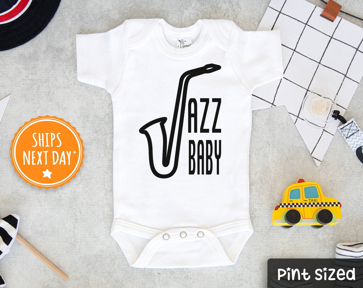 Jazz Baby Onesie, Retro Music Bodysuit Cute Baby Onesie, BABY BODYSUIT ...