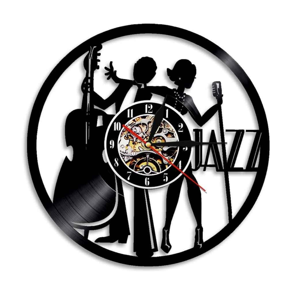 Jazz Band Singer Performance Wall Art Music Room Wall Decor Wall Clock ...
