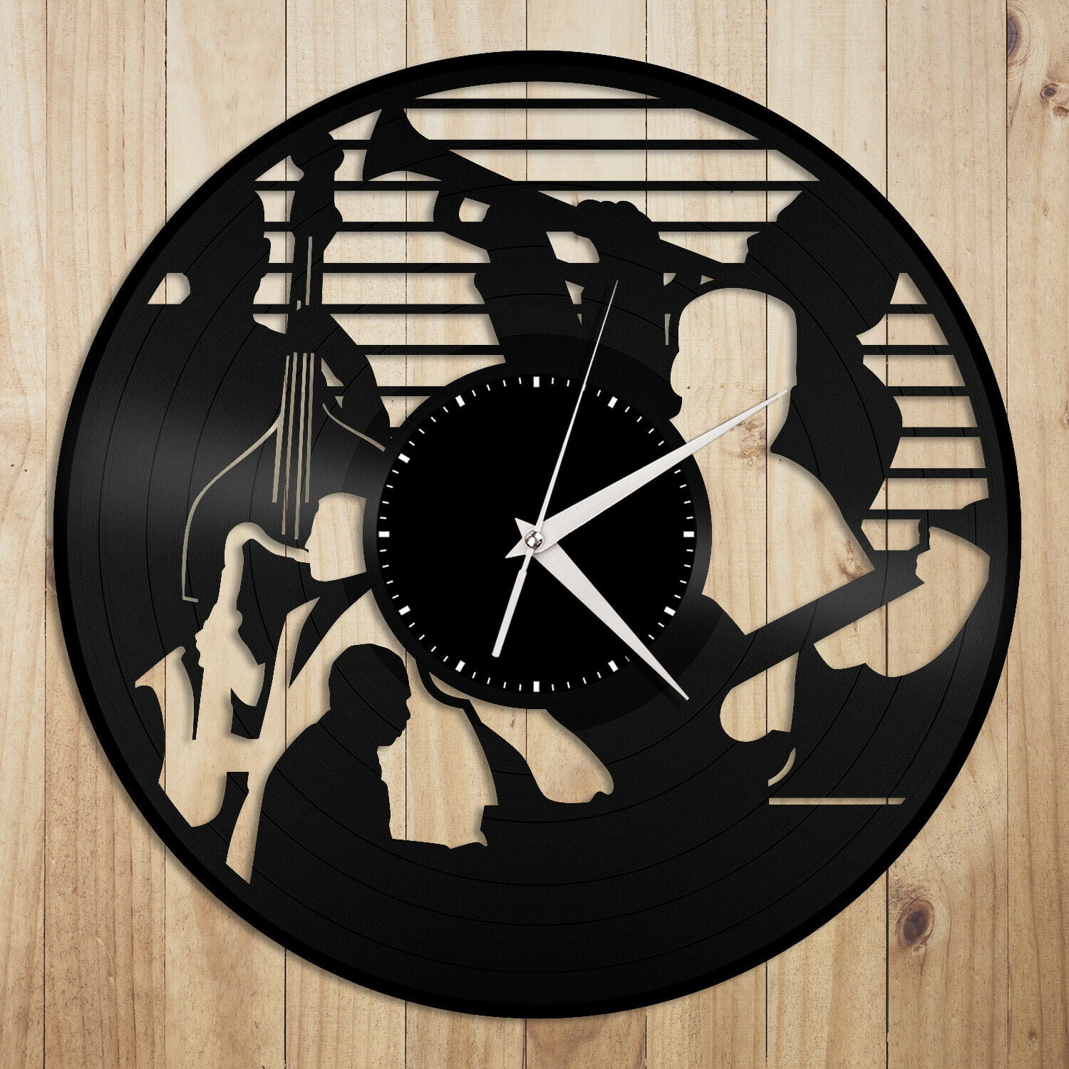 Jazz Clock Vinyl Wall Clock Unique Gift for Music Lovers Home Vintage ...