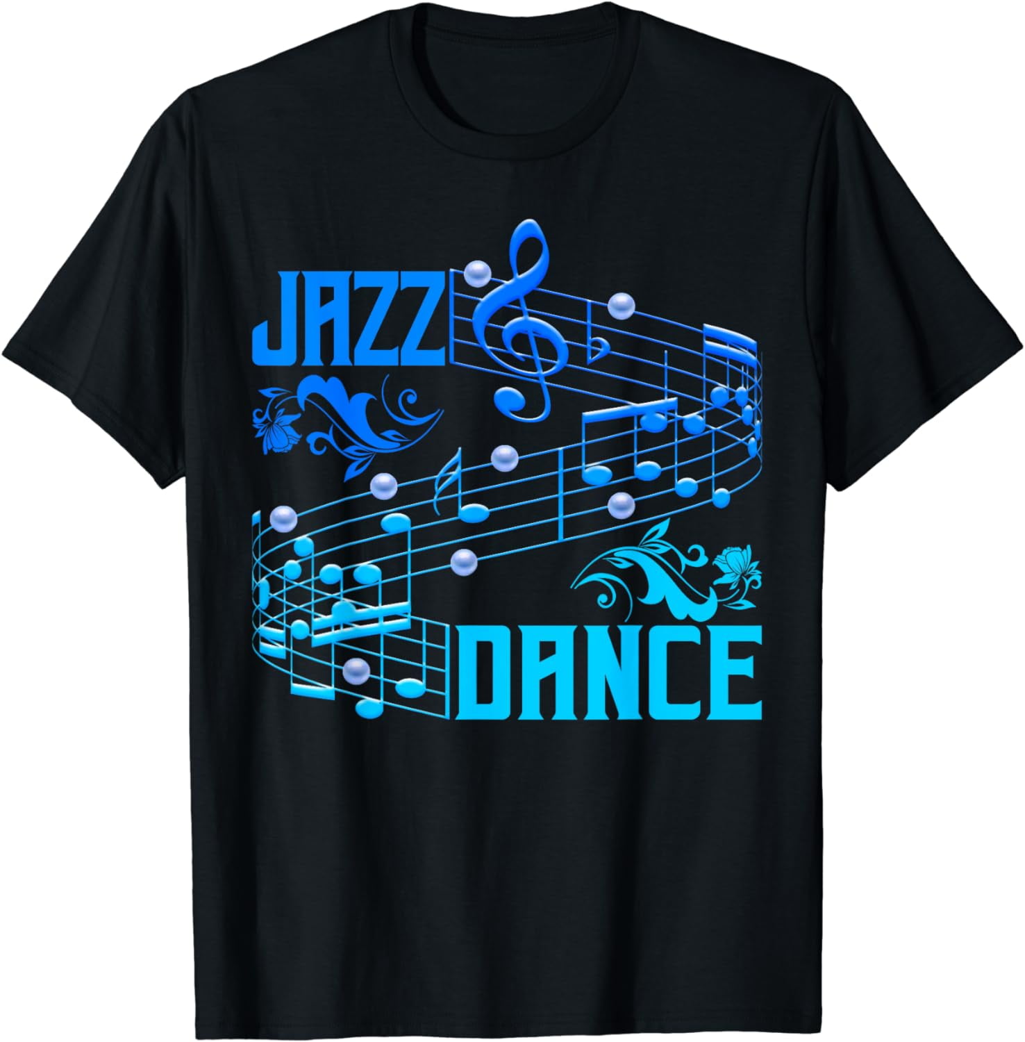Jazz Dance Blue Music Notes Jazz Musicians T-Shirt - Walmart.com