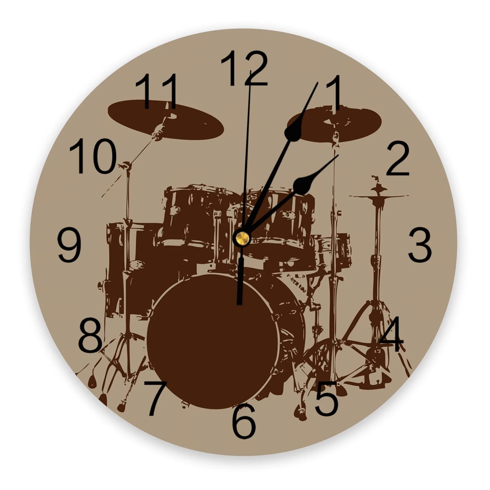 Jazz Drum Music Equipment PVC Wall Clock Modern Design Living Room ...