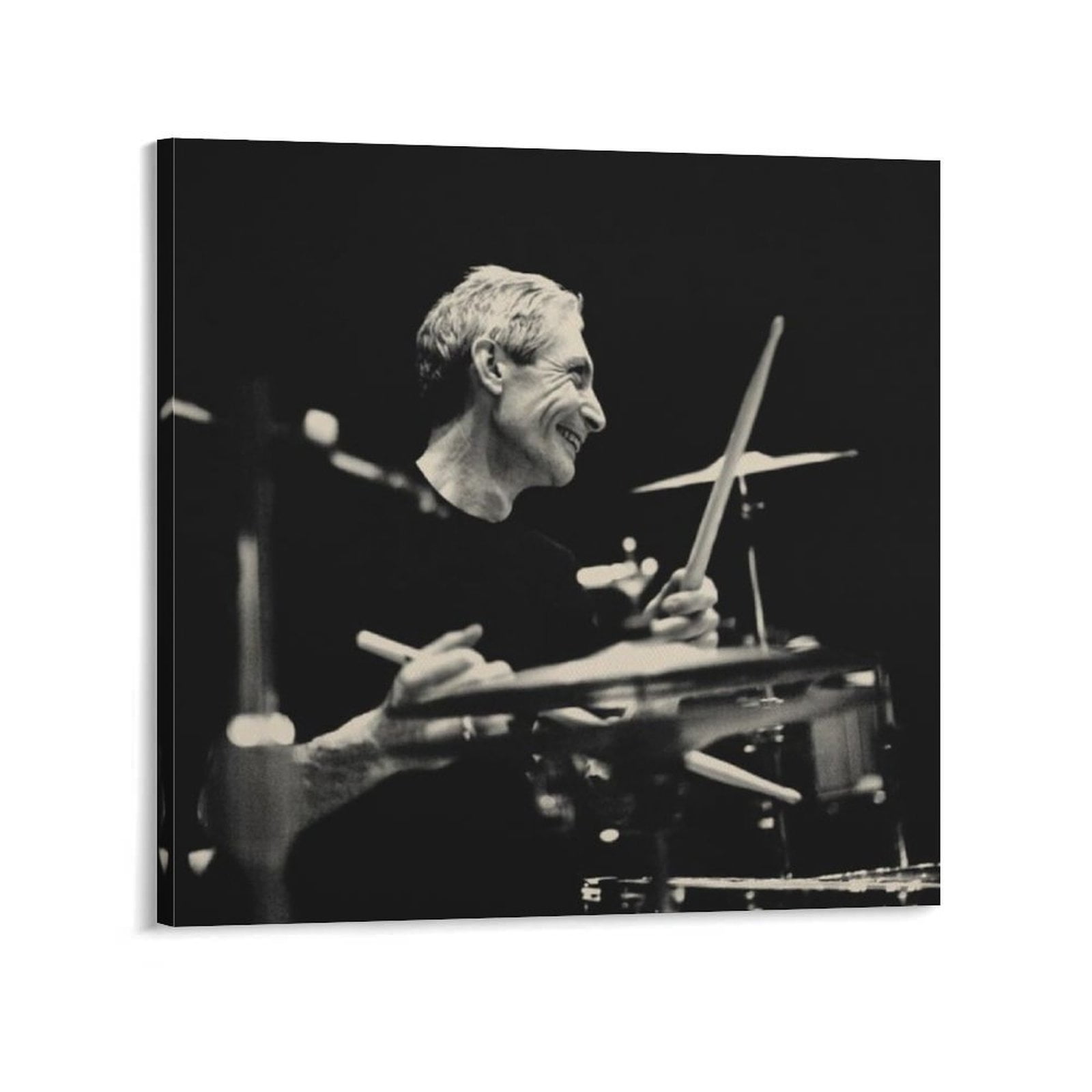 Jazz Drummer Charlie Watts Poster Canvas Poster Picture Print Wall Art ...