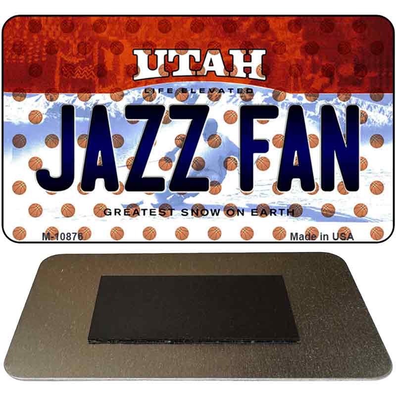 Jazz Fan Utah State License Plate Tag Magnet M-10876 3.5" x 2" Magnet ...
