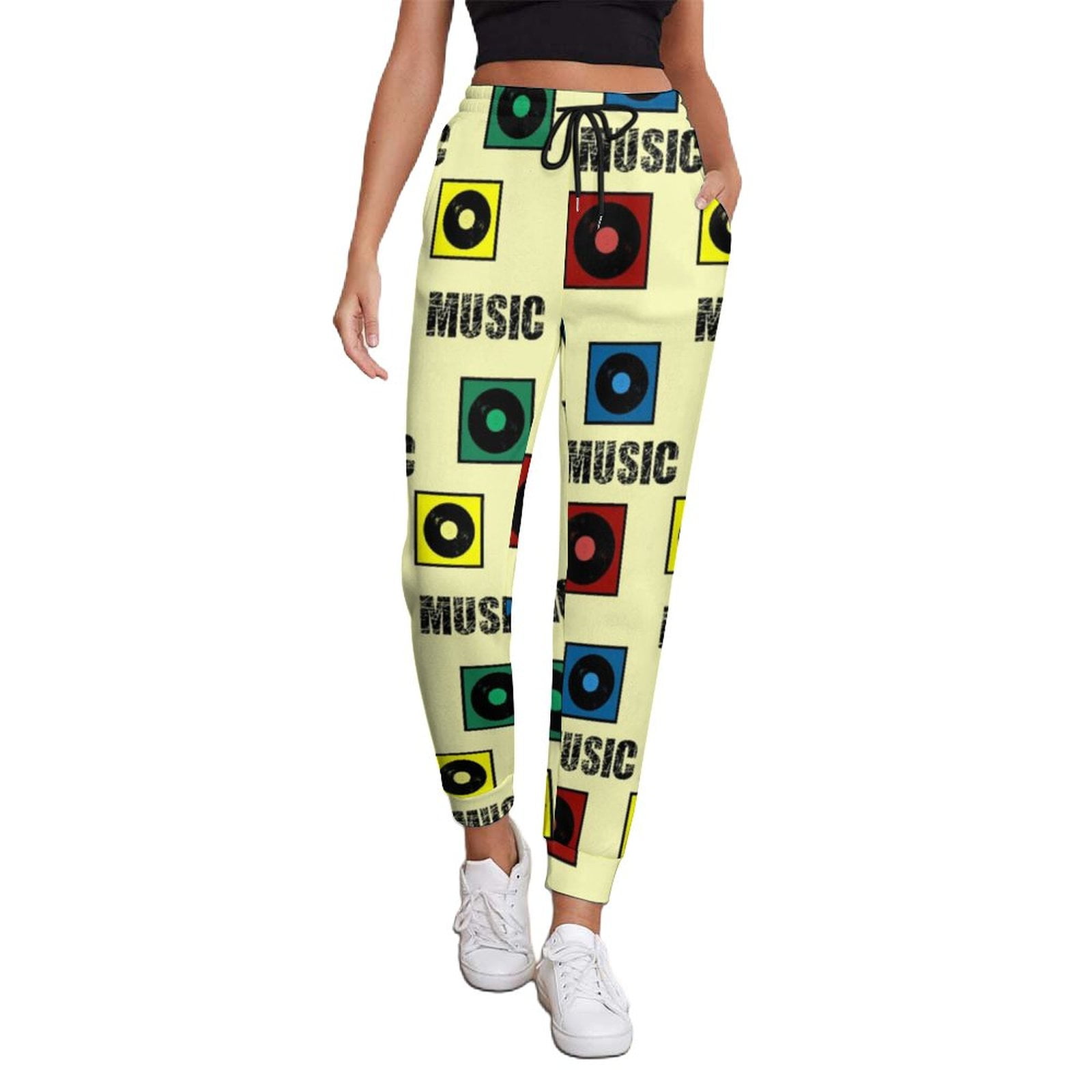 Jazz Festivals Jogger Pants Vintage Music Print Kawaii Sweatpants ...