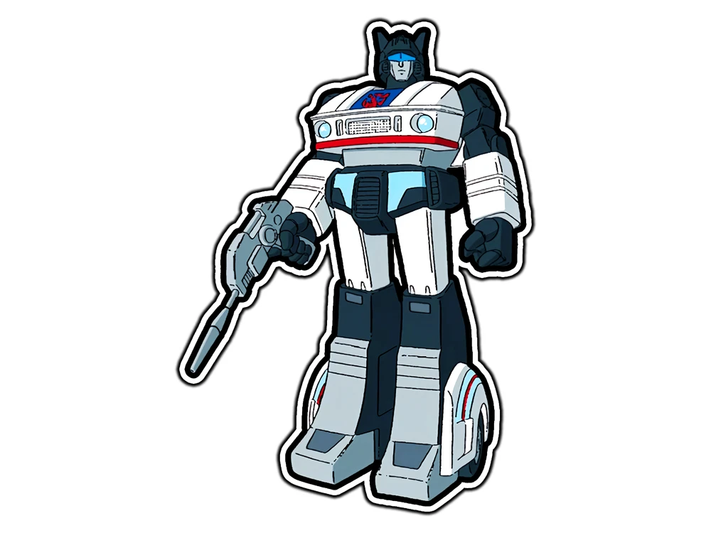 Jazz (G1) Cartoon #1 Sticker Cartoon Sticker, Phone Decal Water Bottle ...