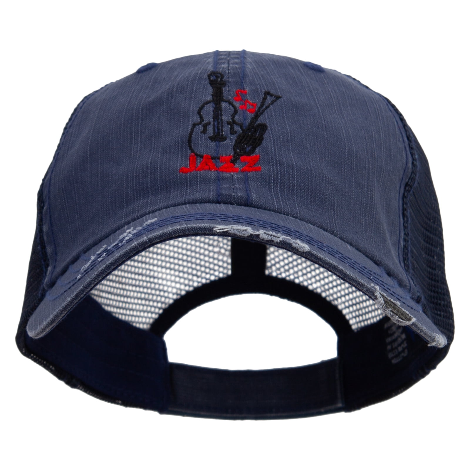 Jazz Instruments Embroidered Low Profile Special Cotton Mesh Cap - Navy ...